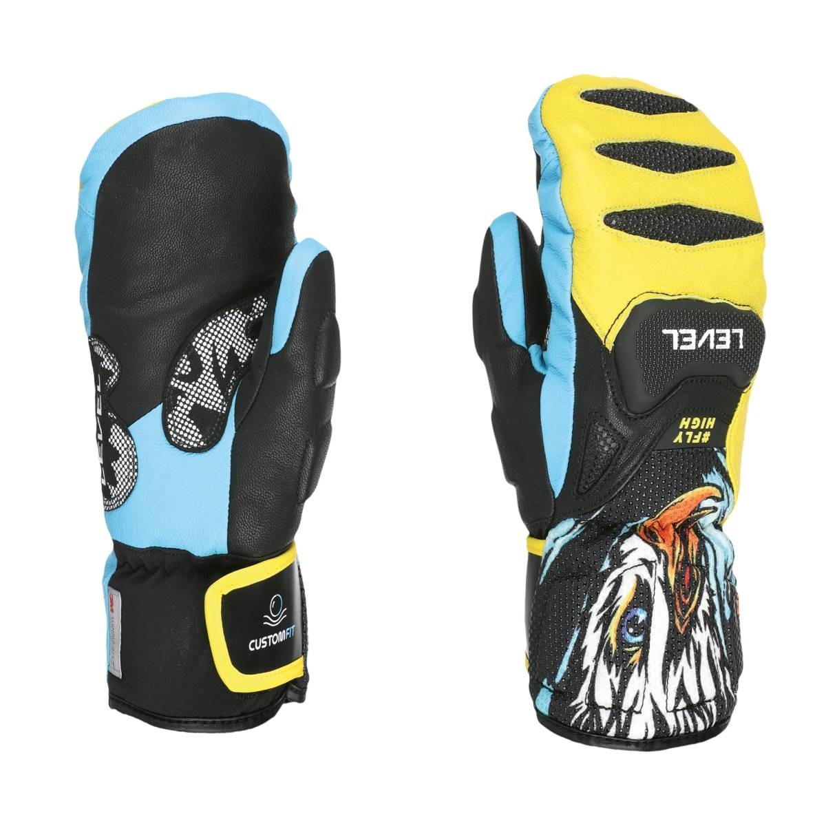 Level SQ JR CF Mitt Junior Mittens yellow blue