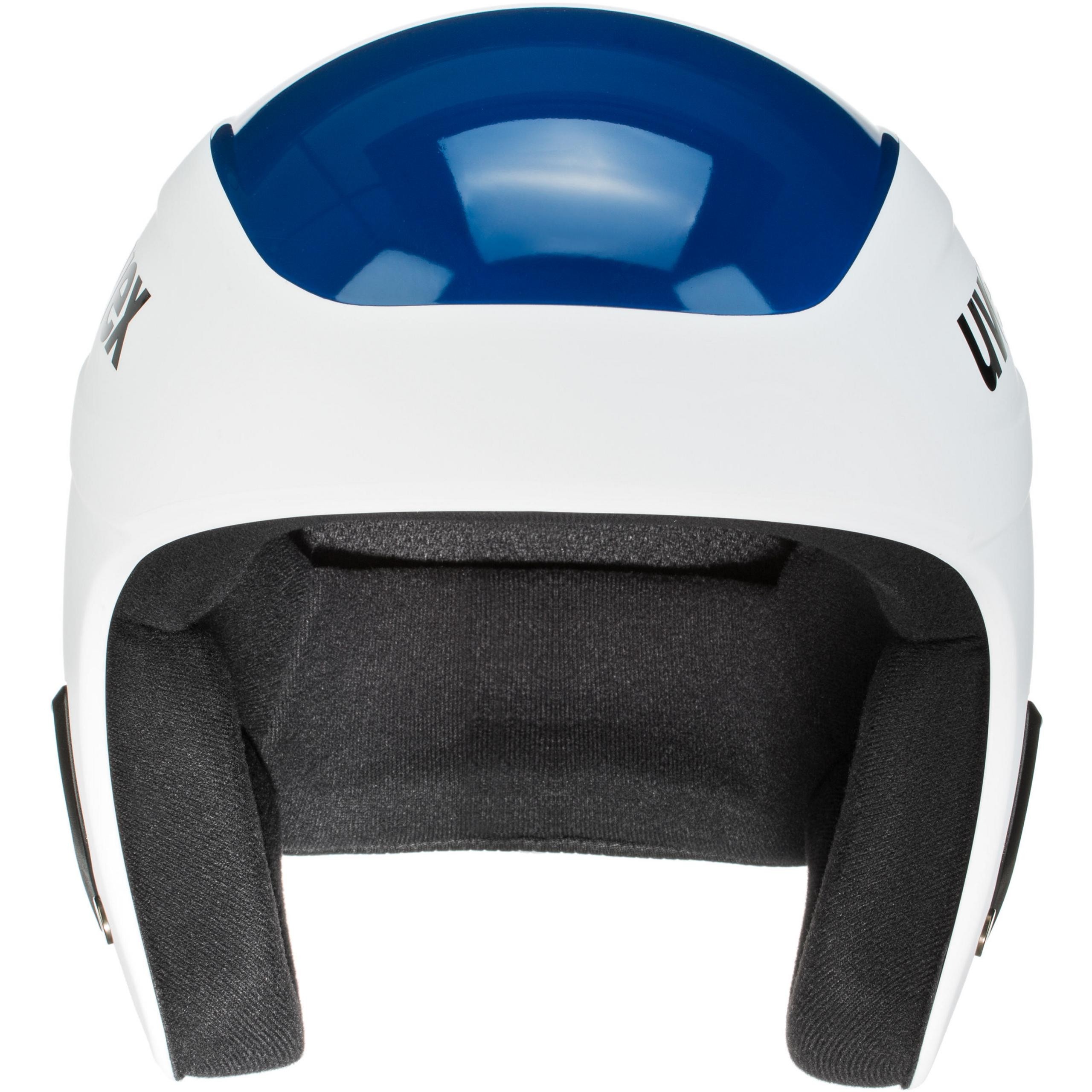 Uvex race + FIS ski helmet, white/blue Uvex race + FIS ski helmet, white/blue